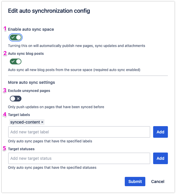 How to configure automatic space sync